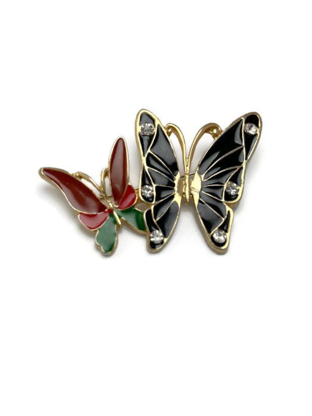 Vintage Butterfly Pin, Enamel Brooch - Etsy
