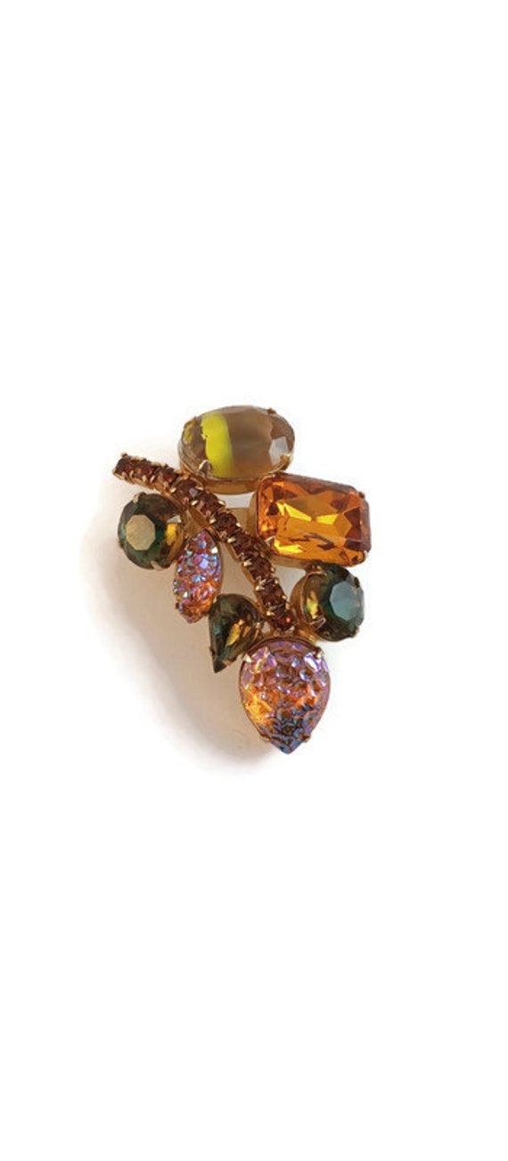 vintage glass brooch - Gem