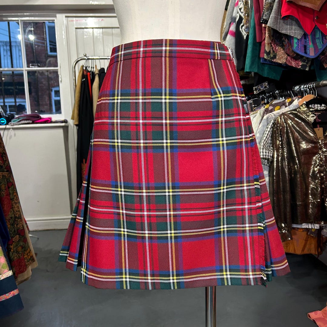Vintage Red Tartan Wool Short Kilt Skirt UK 12-14 - Etsy