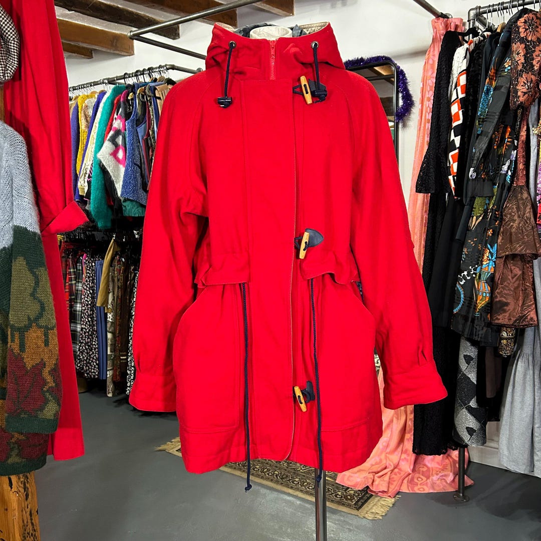 Vintage Wool Red Toggle Duffle Coat 8 10 12 12 14 - Etsy