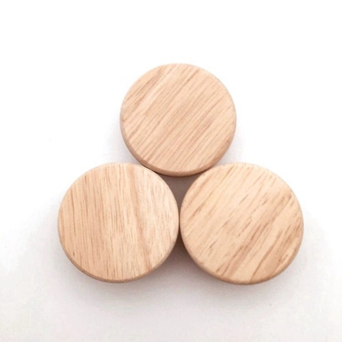 Wooden Round Handles Wood Drawer Knobs Oak Circle Handle - Etsy