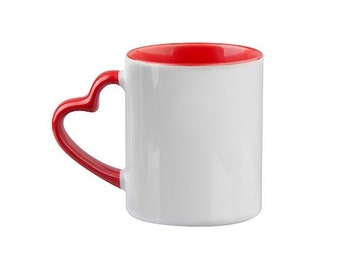 Red Heart Mugs - Etsy