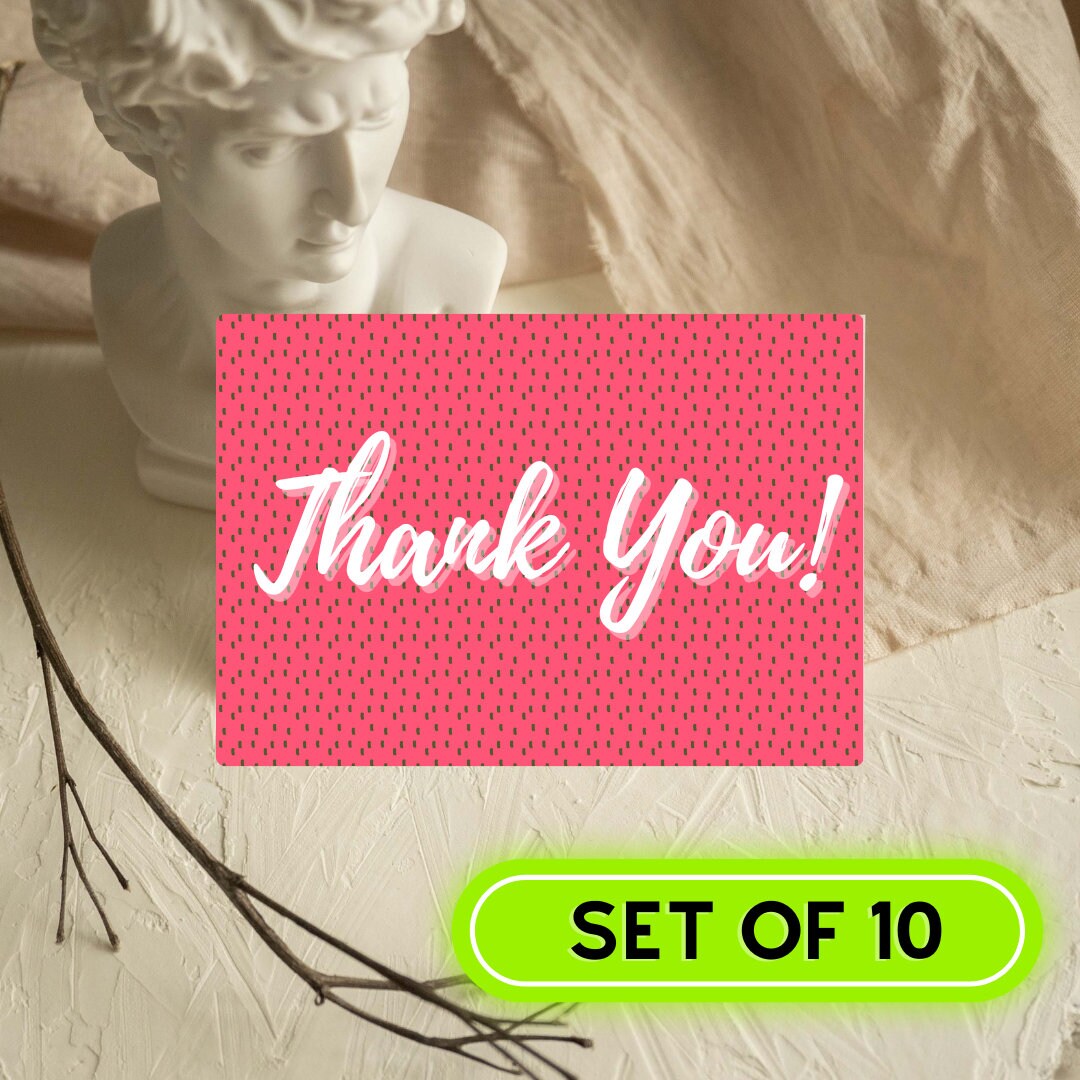 THANK YOU Postcards set of 10, Custom Digital Postcards, Custom Cards ...