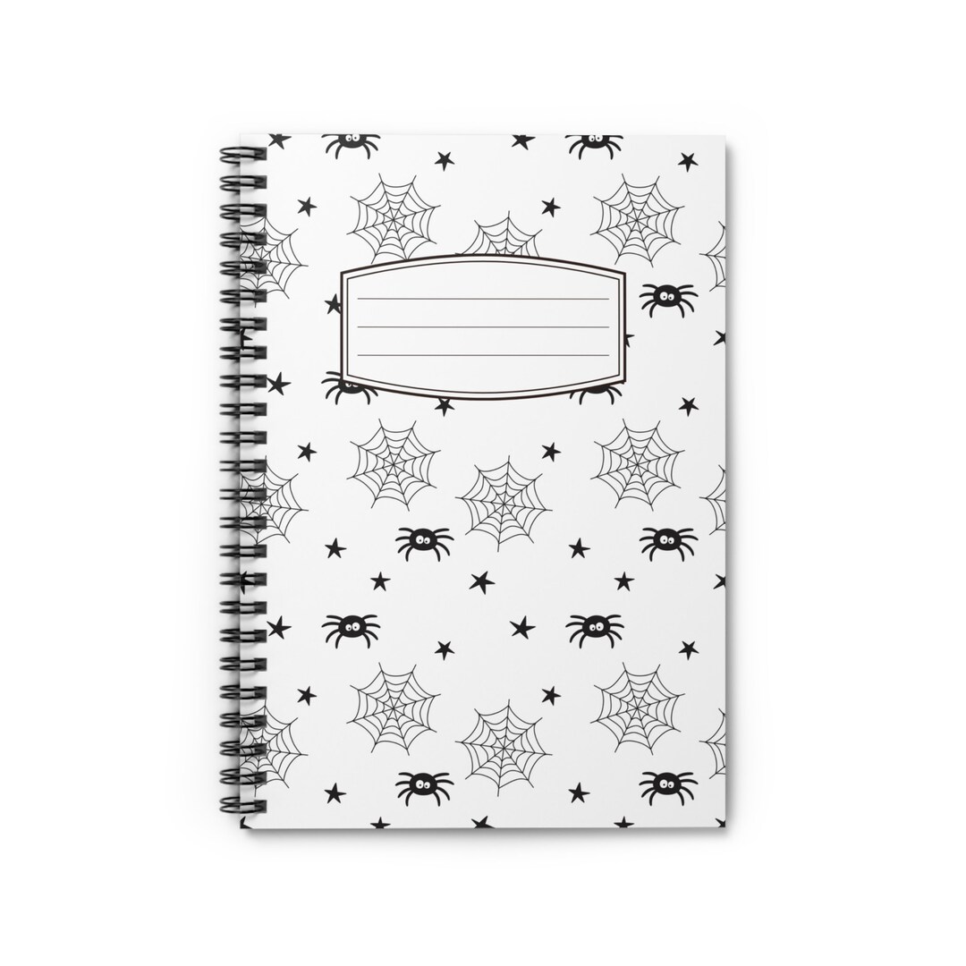Spider Cobweb Halloween Retro Spiral Notebook, Ruled Line Journal, Gift ...