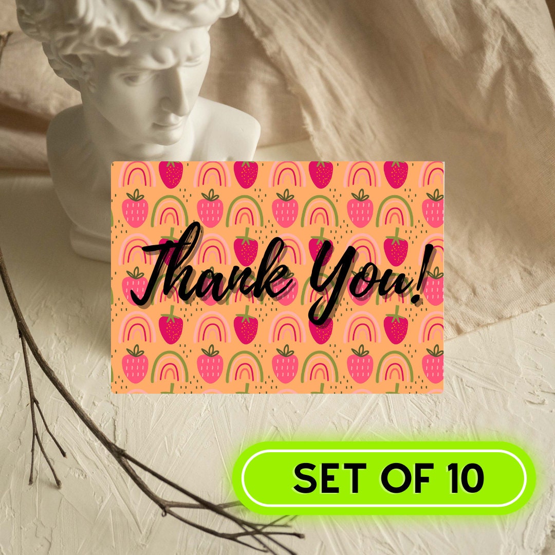 THANK YOU Postcards set of 10, Custom Digital Postcards, Custom Cards ...
