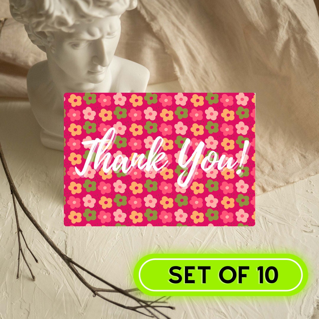 THANK YOU Postcards set of 10, Custom Digital Postcards, Custom Cards ...