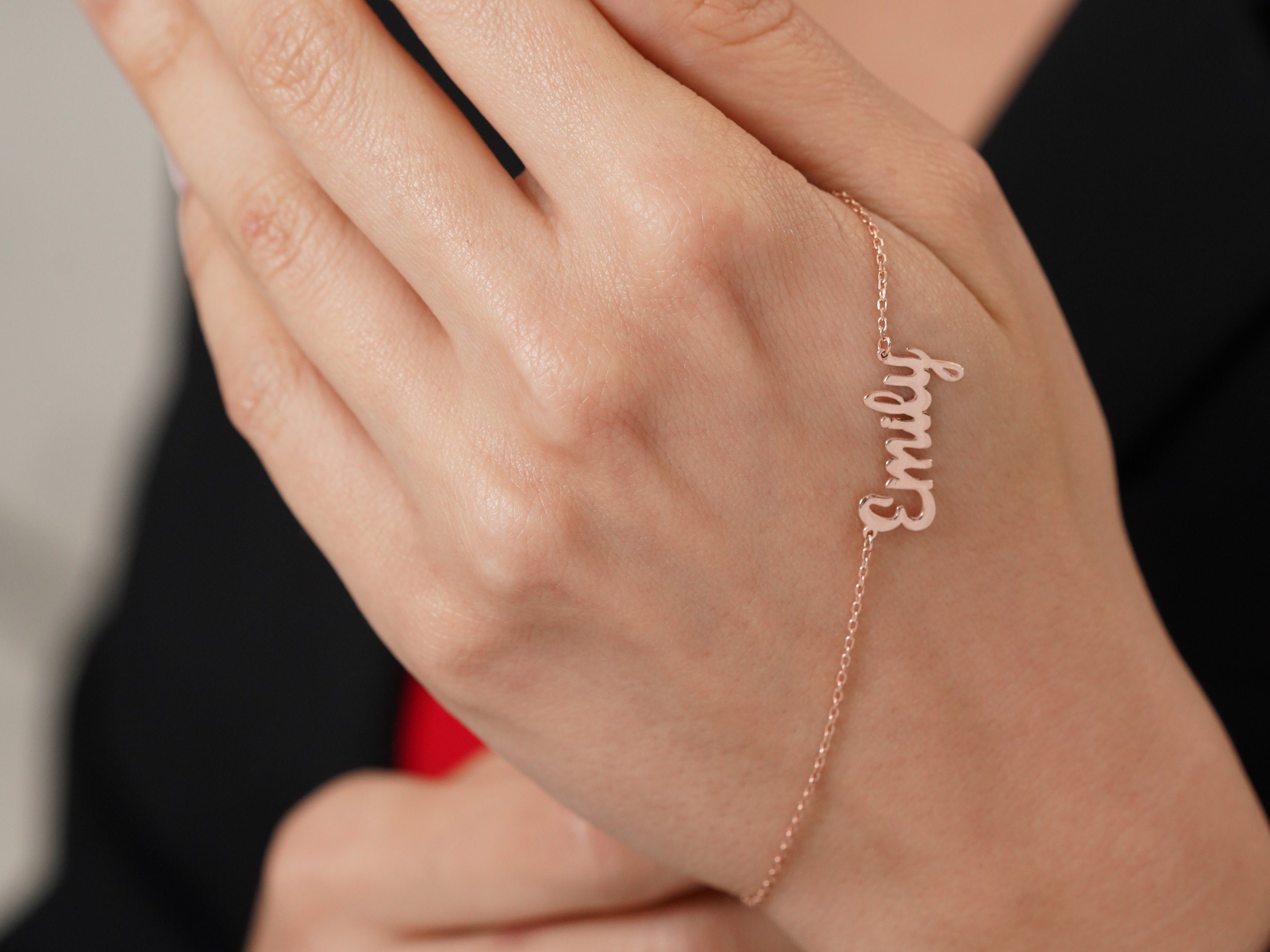 Gold Tiny Lower Name Solid Gold Tiny Name Necklace Dainty | Etsy