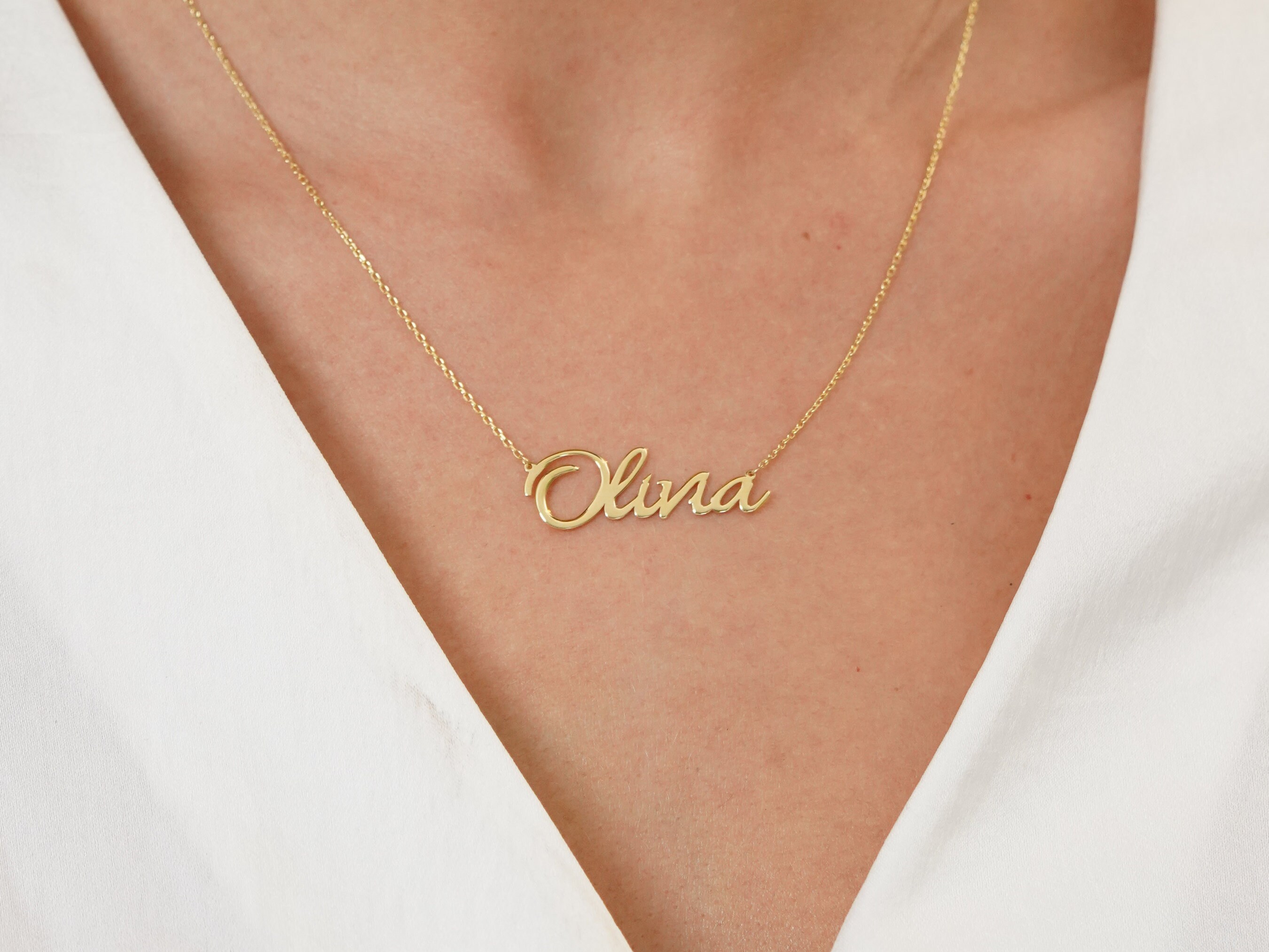 Signature Name Necklace (Gold), 48% OFF