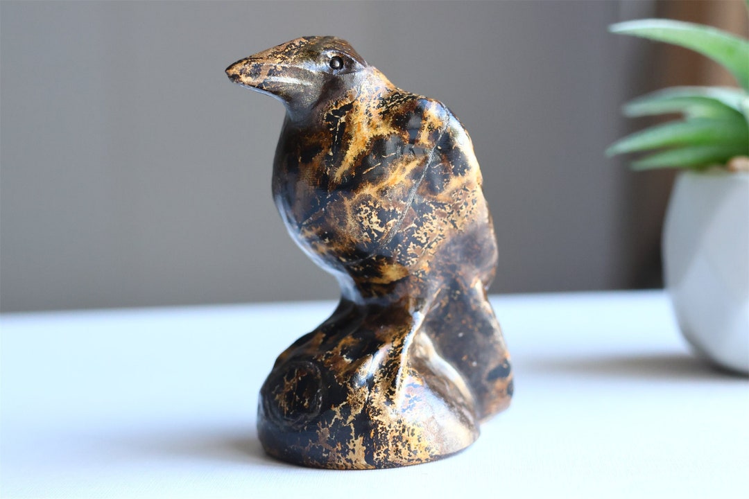 3 Natural Picture Stone Crow hand Carved Crow Crystal - Etsy