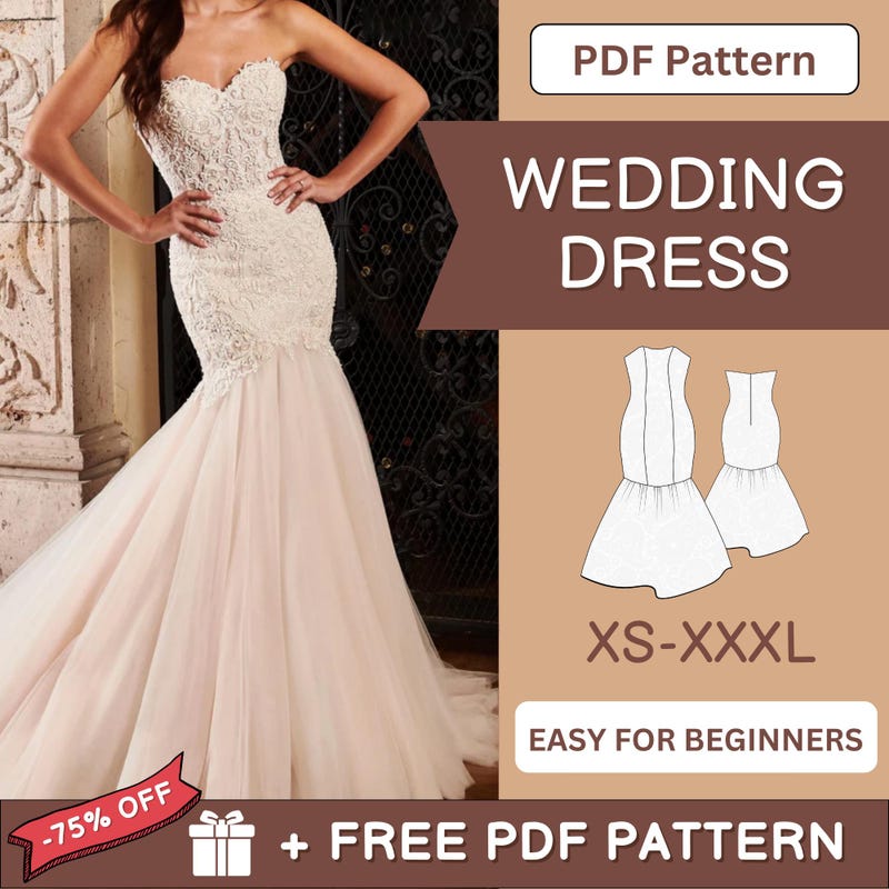 Wedding Dress With Jacket Sewing Pattern - Etsy