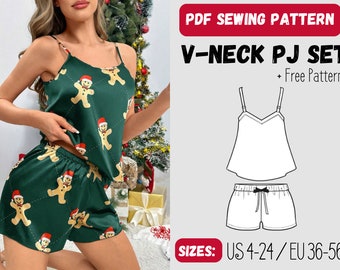 Pajama Sewing Pattern Pajama Set for Women PDF Sewing - Etsy