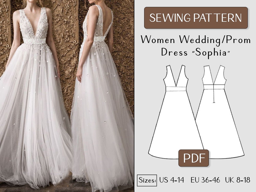 Sewing PATTERN Women Wedding/prom Dress Bundle Bundle Dress - Etsy UK
