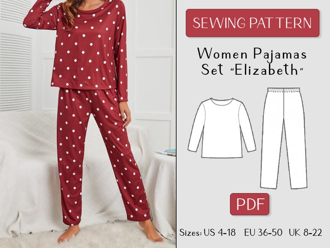 Sewing Pattern Pdf Women Pajama Set Long Pajama Set Pattern Etsy