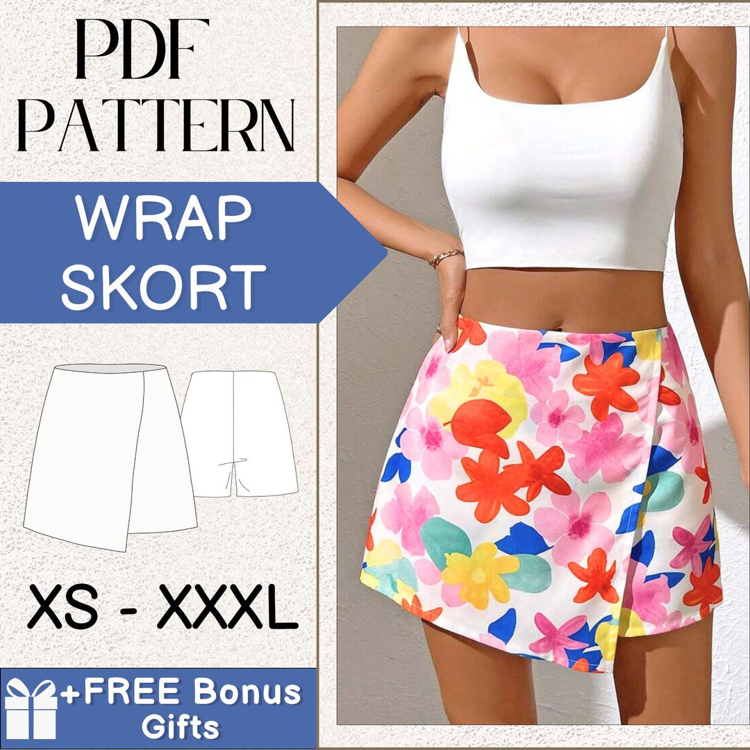 Knot Skort Sewing Pattern | Women Skirt | Sewing Patterns | Mini Skirt ...