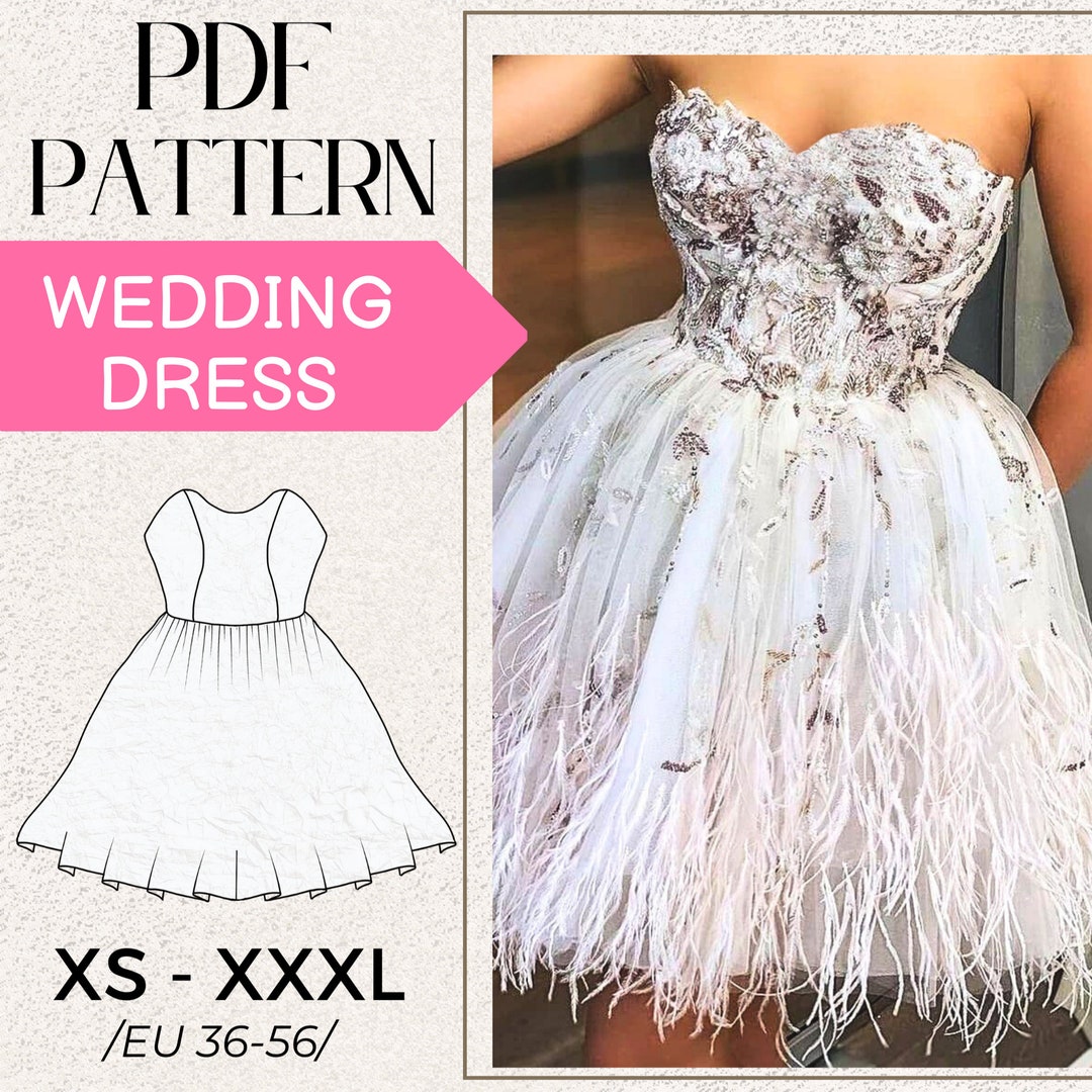 Sewing PATTERN Women Wedding Prom Dress, Digital PDF Sewing Pattern ...