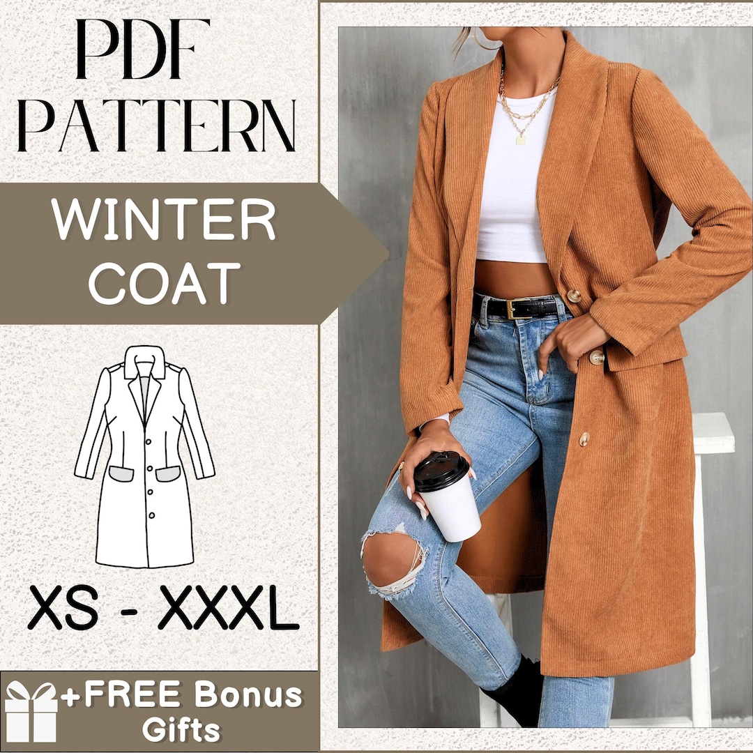 Winter Coat Sewing Pattern Women PDF | Coat Sewing Pattern | Women ...