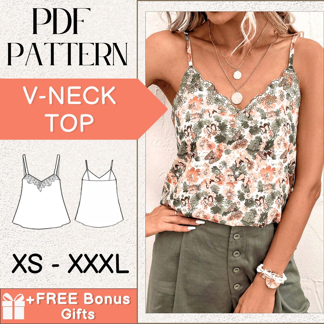 Women Top Pattern PDF | Sewing Pattern, Blouse Sewing Pattern, Beginner ...