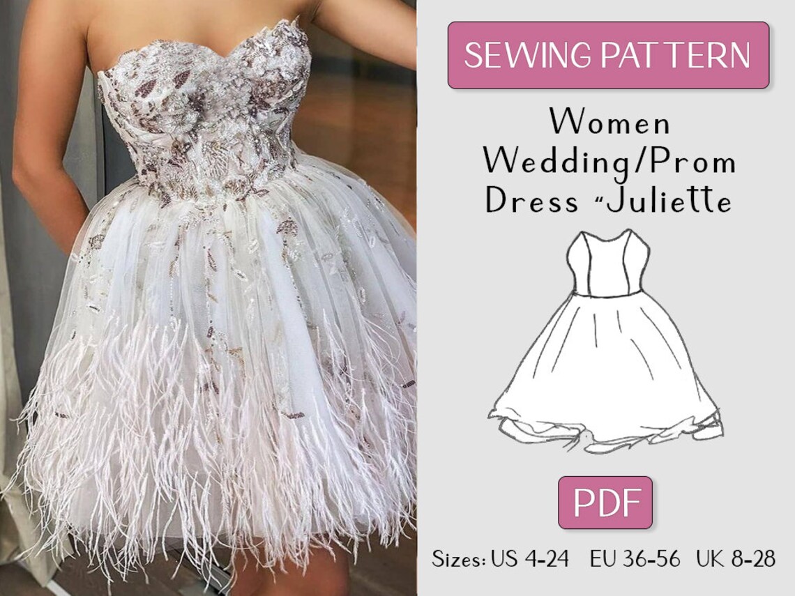 Sewing PATTERN Women Wedding Prom Dress Sweetheart Wedding - Etsy
