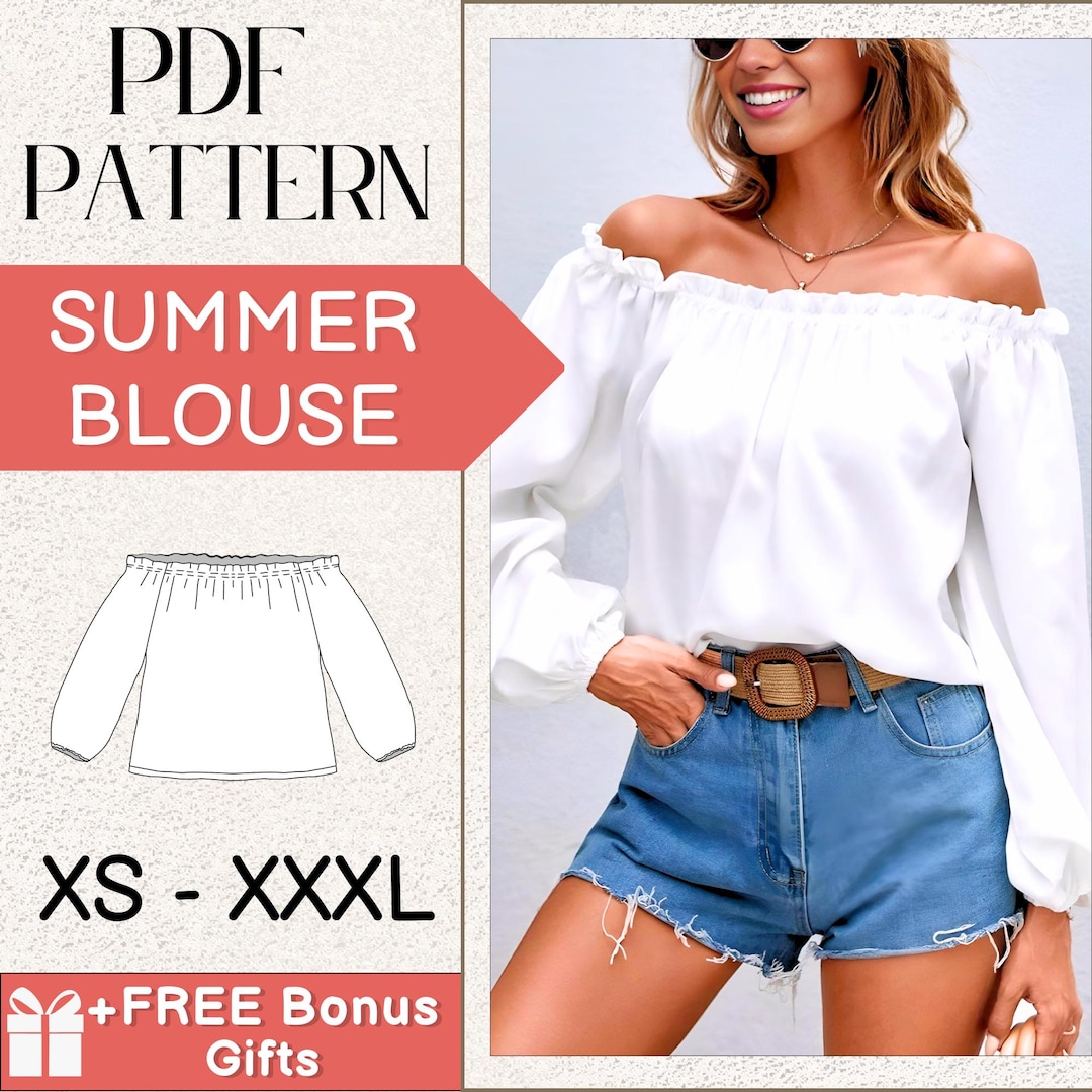 Easy Blouse Pattern | Beginner Sewing Pattern | XS-XXXL | Blouse Sewing ...