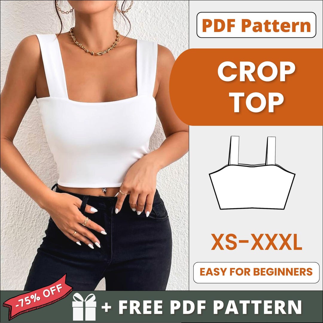 Crop Top Sewing Pattern, Easy Top Sewing Pattern, Women Sewing Pattern ...