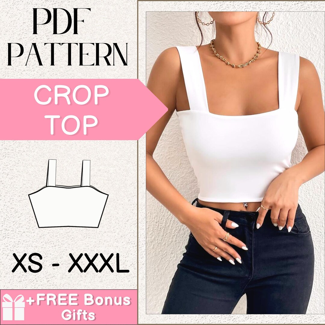 Top Sewing Pattern | Women Sewing Patterns | Crop Top Sewing Pattern ...