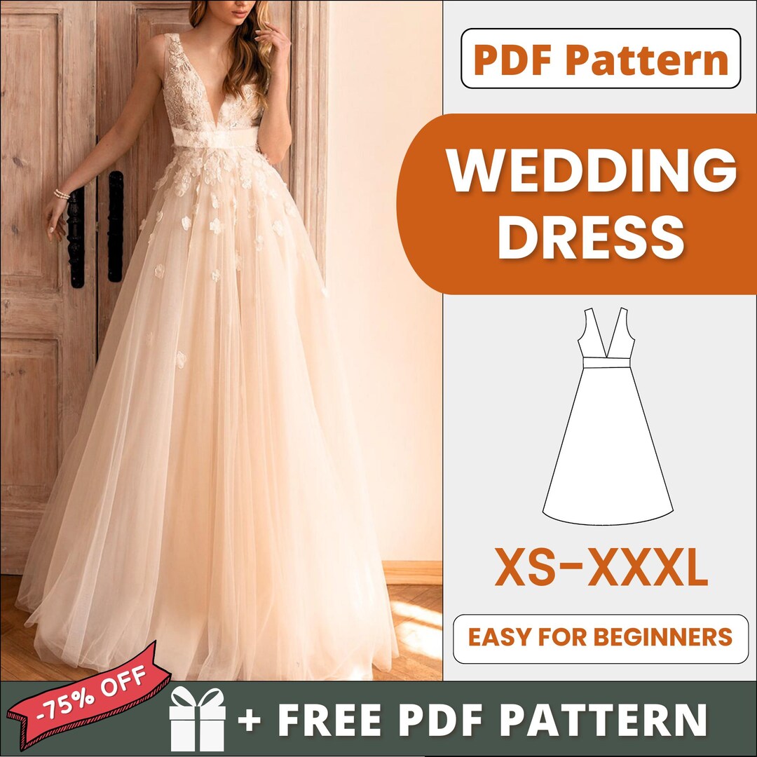 Sewing PATTERN Women Wedding Prom Dress Women Patterns Digital PDF ...