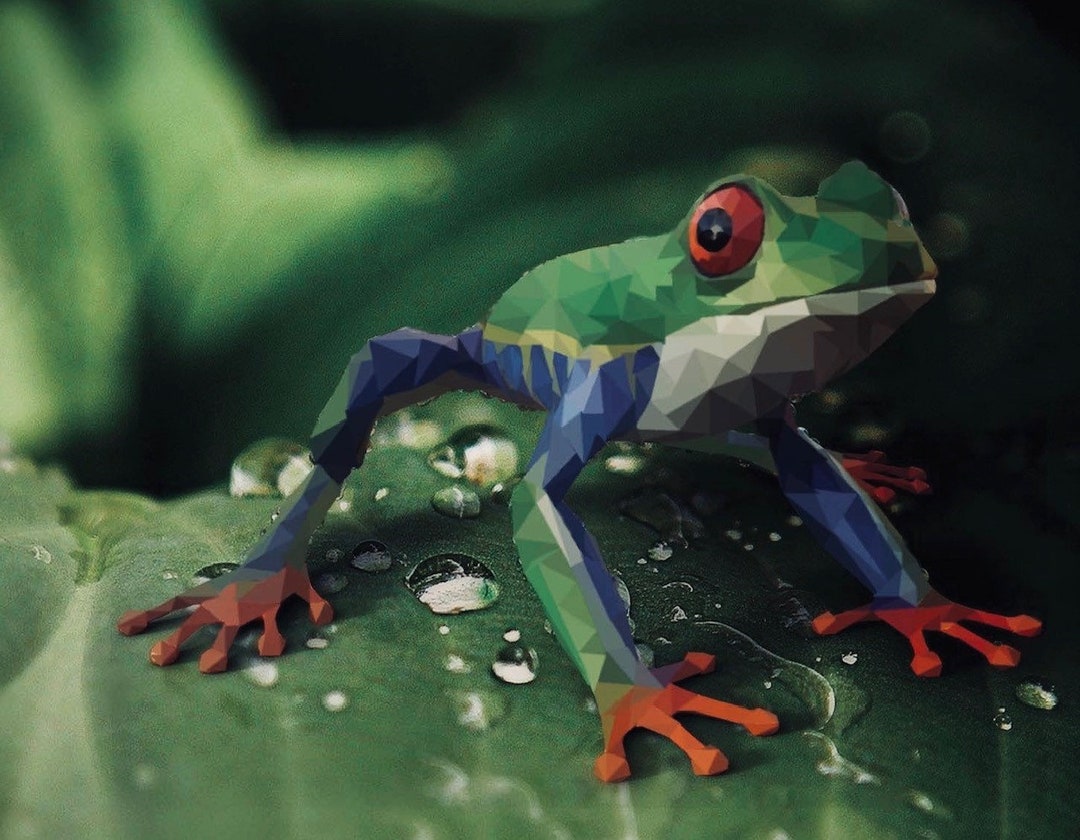 Frog Polygon Art Horizontal Digital Print & Web Image 1 - Etsy