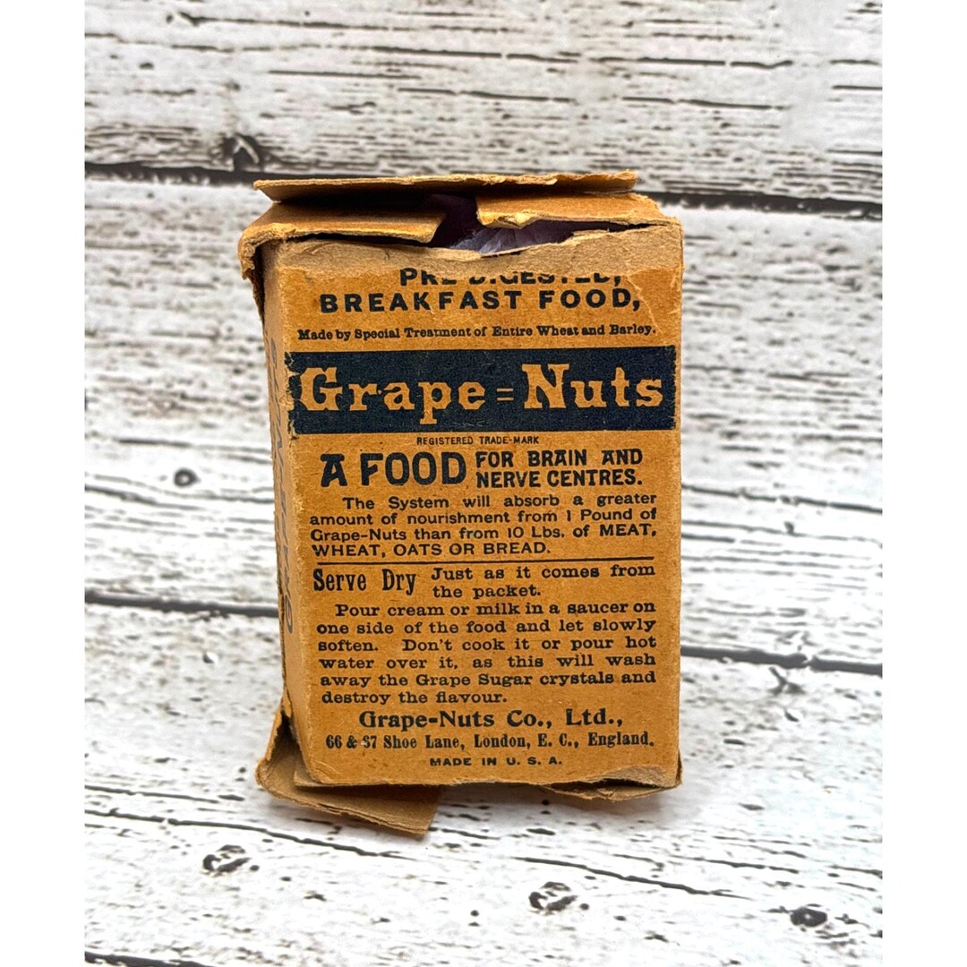 Antique Grape-nuts Cereal Box: Early 20th Century Advertising ...