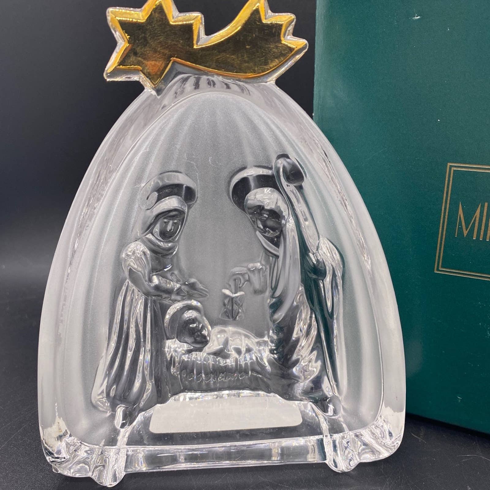 Mikasa Golden Star Nativity Sculpture Frosted Glass With Box - Etsy