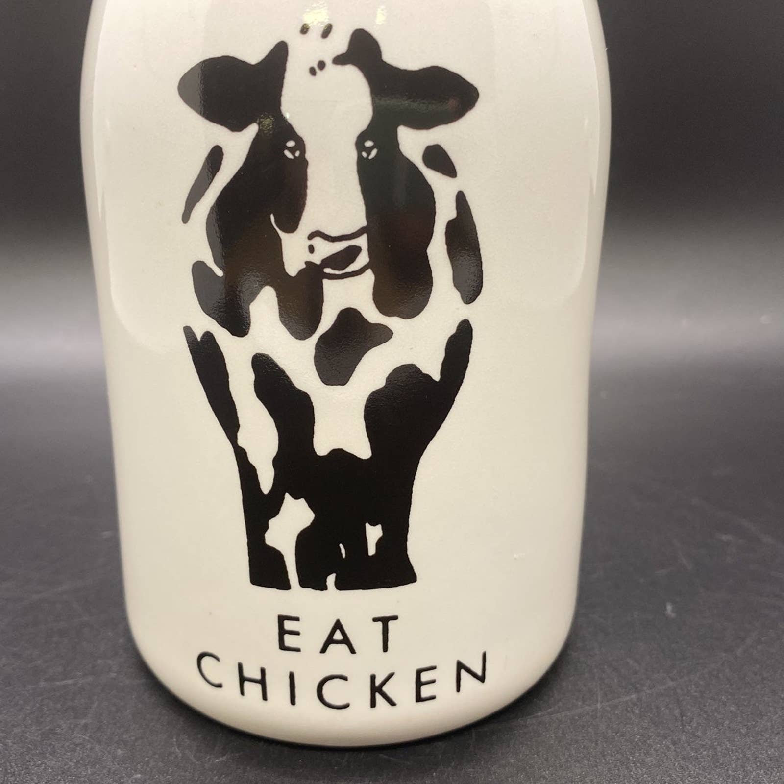 Dynamic Design Studios Papel Eat Chicken Cow Ceramic Milk Jug Bottle or Vase Vtg - Etsy