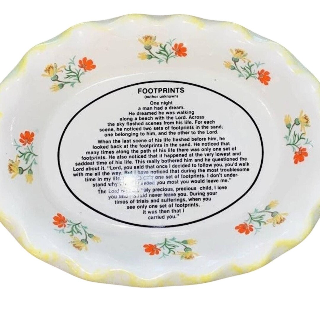 Footprints in the Sand Art Pottery Dish/vintage - Etsy