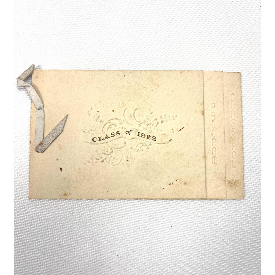 1922 High School Graduation Invitation Program and Class Roll Antique ...