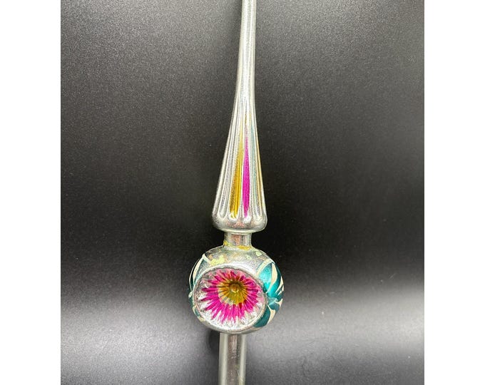 50s 60s Classic Plastic Tree Topper Slim Topper Silver Christmas Tree ...