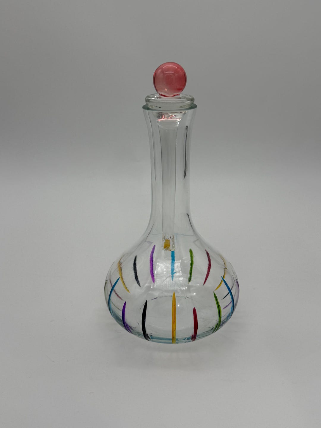 Vintage Colorful Art Glass Perfume Bottle With Glass Top & Dabber ...