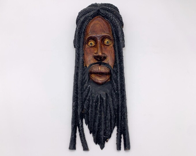 Vintage Jamaican Carved Wood Head Rasta Art Sculpture Mask - Etsy