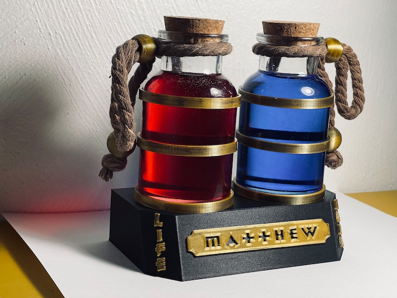 Diablo 2 Life & Mana Potion Replica Illuminated Base Custom - Etsy
