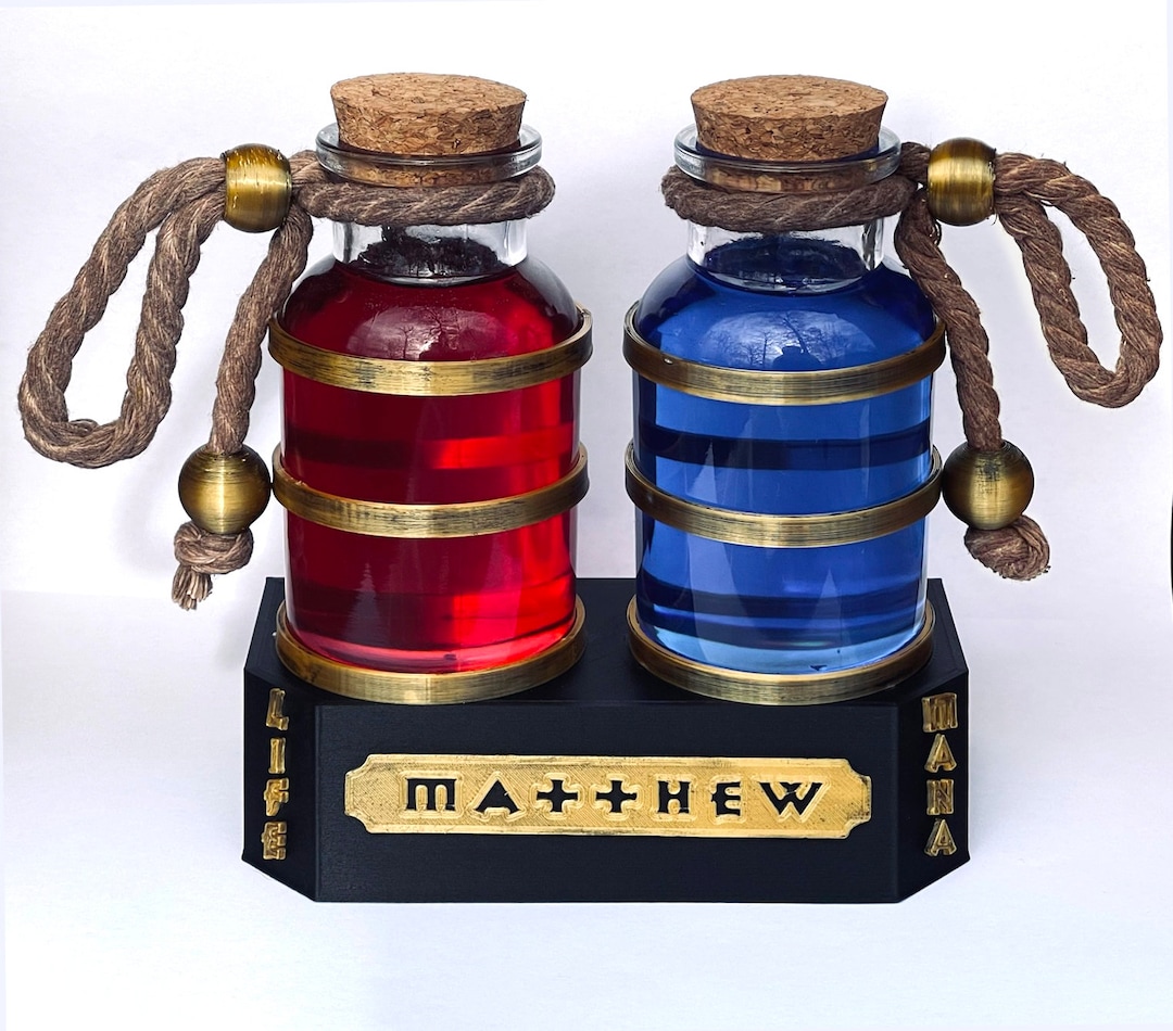 Diablo 2 Life & Mana Potion Replica - Illuminated Base, Custom Name ...