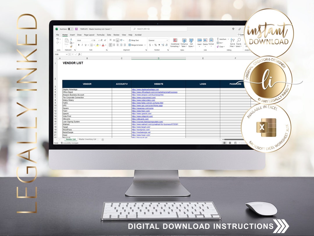 Vendor List Master Inventory List Loan Signing Agent - Etsy