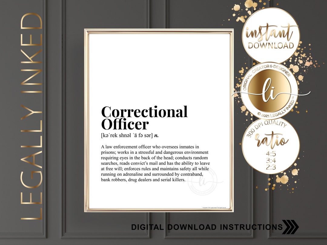 Correctional Officer Definition | Law Office Décor | Legal Humor | Law ...