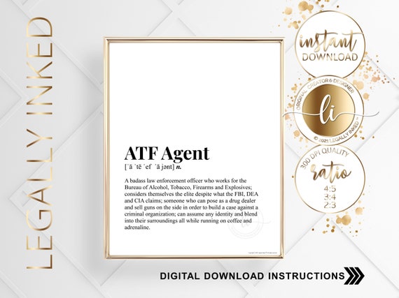 ATF Definition Law Office Décor Legal Humor Law Prints - Etsy
