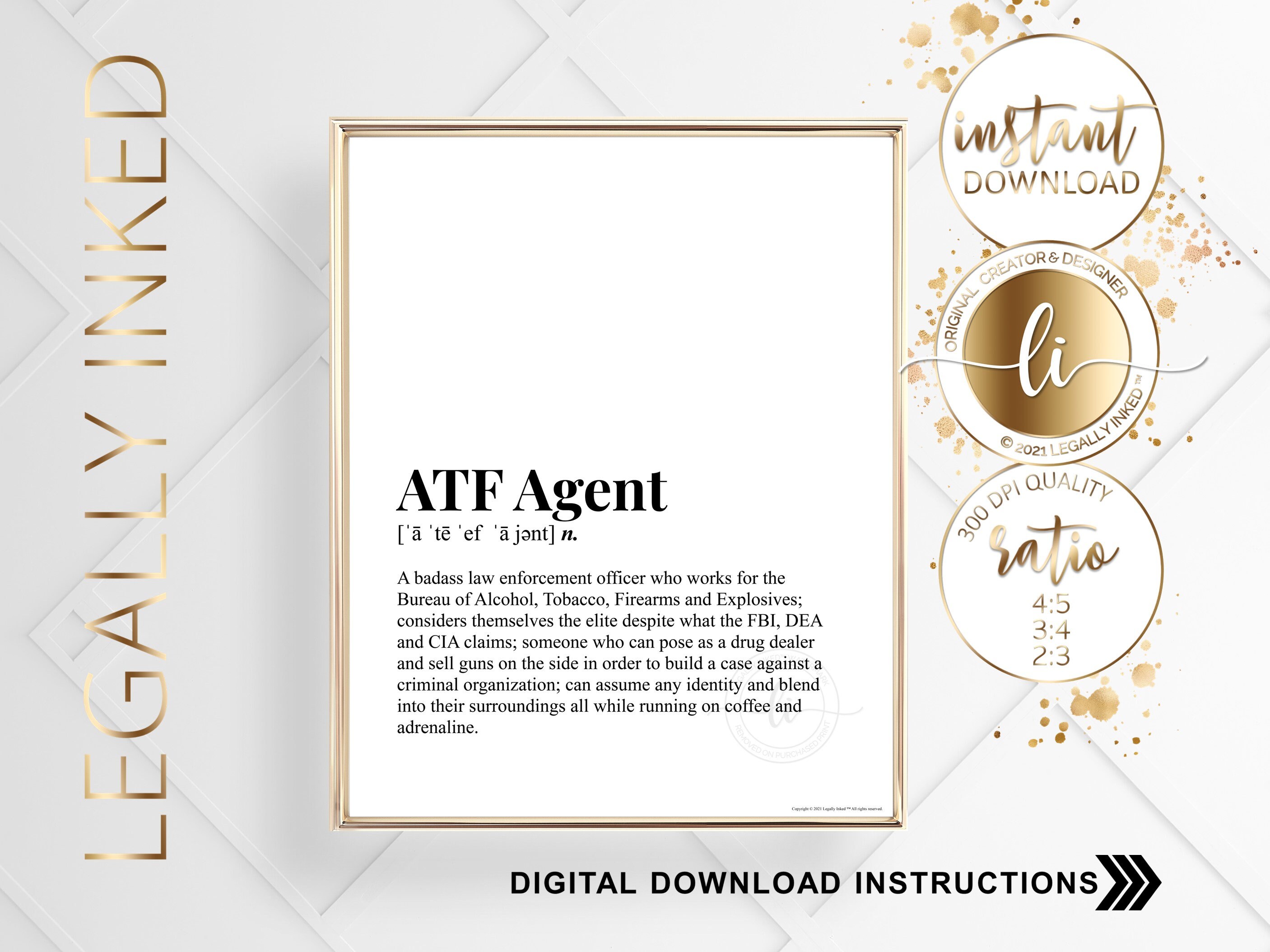 ATF Definition | Law Office Décor | Legal Humor | Law Prints | Justice ...