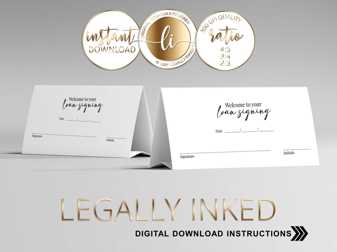 How to Sign Loan Docs Reminder | Loan Signer Name Date Initial | Loan ...