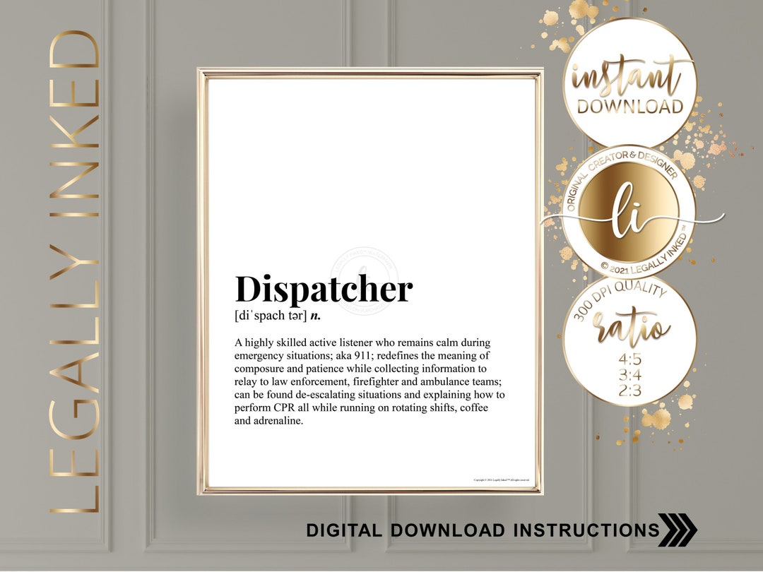 Dispatcher Definition | Law Office Décor | Legal Humor | Law Prints ...