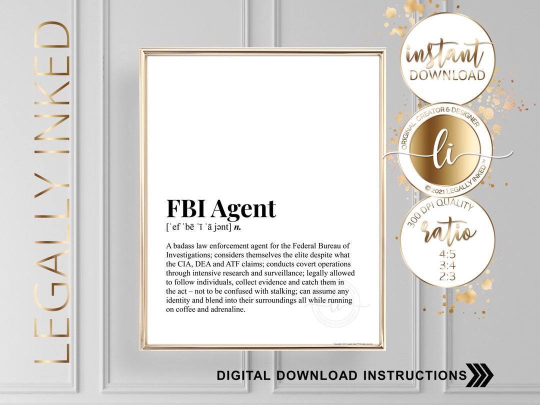 FBI Definition | Law Office Décor | Legal Humor | Law Prints | Justice ...