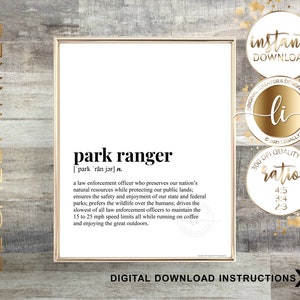 Park Ranger Definition | Legal Humor | Law Prints | Justice Art | Smart ...