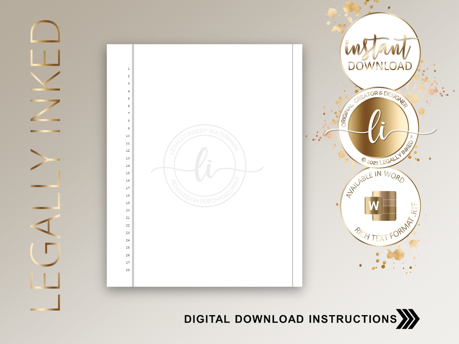 25 Lines and 28 Lines Pleading Paper | Two Templates | Law Office Décor ...