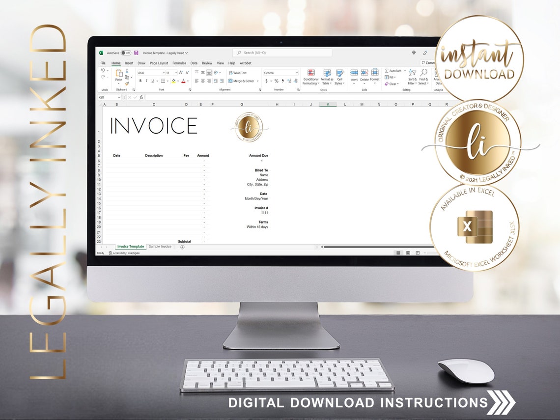 Loan Signing Agent Invoice | Excel Template | Law Office Décor | Legal ...