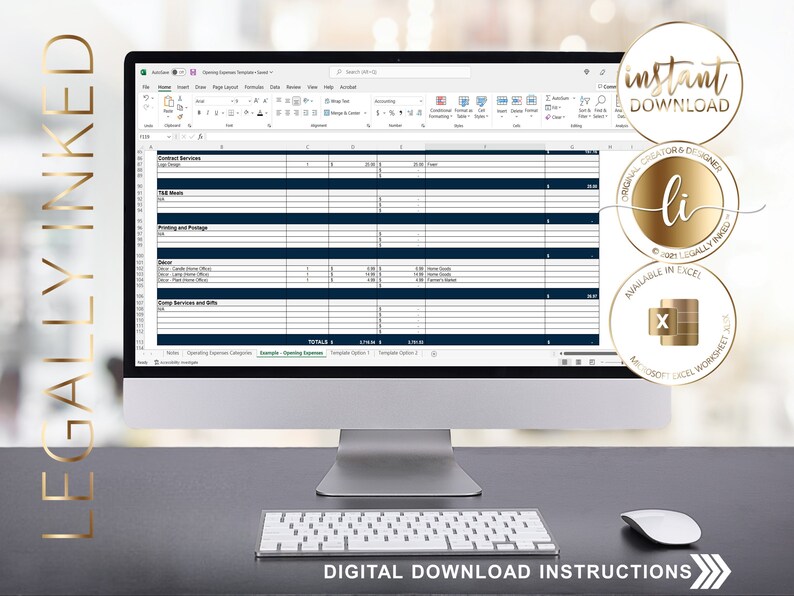 Opening Expenses | Loan Signing Agent | Notary Public | Excel Template ...