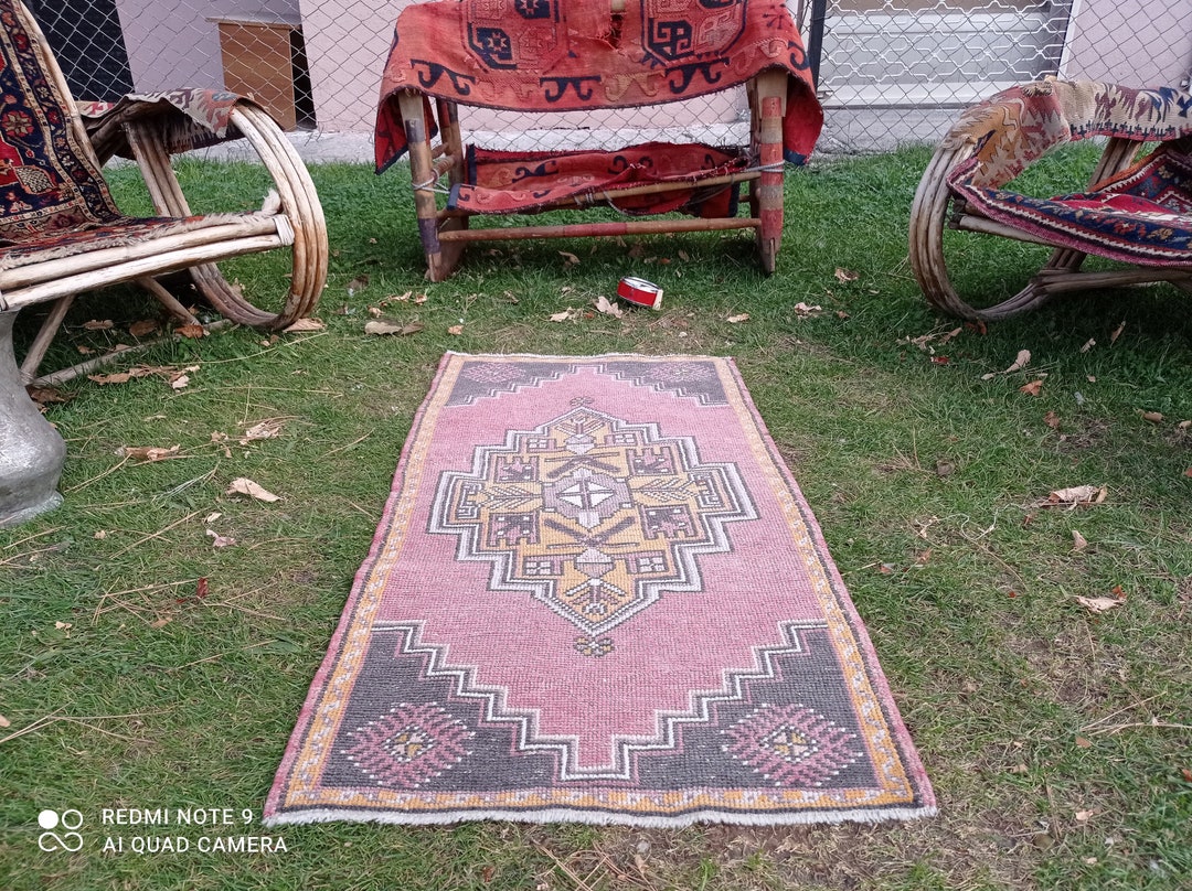 2x4 Small Oushak Rug, Faded Rug, Outdoor Rug, 2x4 Entry Muted Rug ...