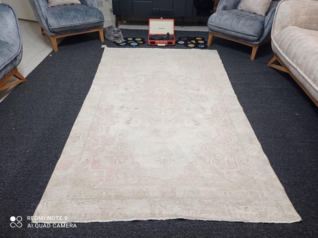 Pink Muted Rug, 5x8 Anatolian Rug,4'5x7'6 Kitchen Rug, 5x8 Area Rug ...